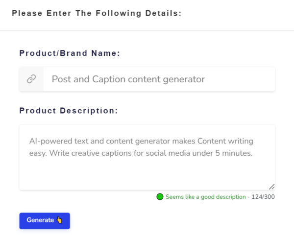 Free Instagram Caption Generator - Writecream