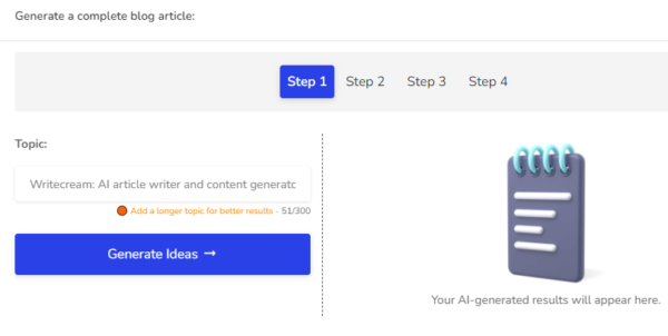 Free AI Generator - Writecream