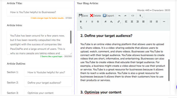 Writecream's Article Writer Tool: Tutorial » Writecream