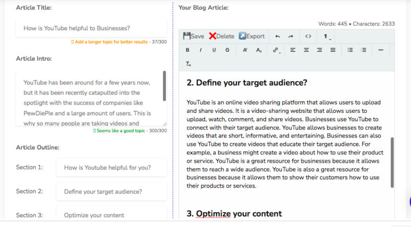 Writecream's Article Writer Tool: Tutorial » Writecream
