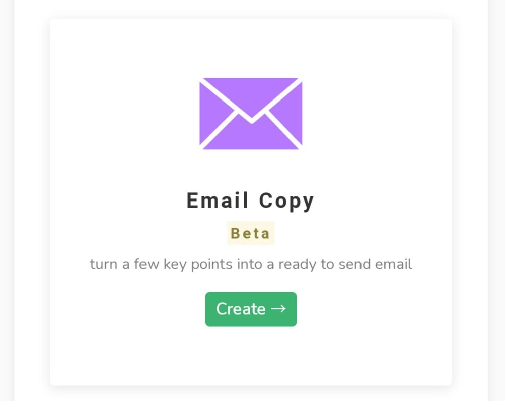 Writecream's Email Copy Tool: Tutorial » Writecream