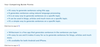 Free Bullet Point Generator - Writecream