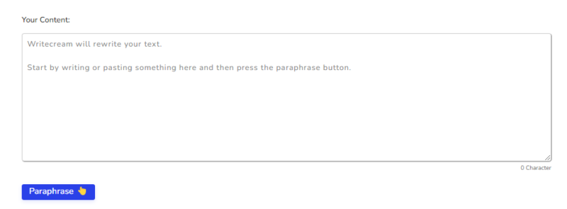 Free AI Paraphrasing Tool - Writecream