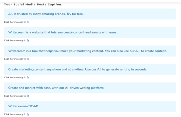 Free Description Generator - Writecream