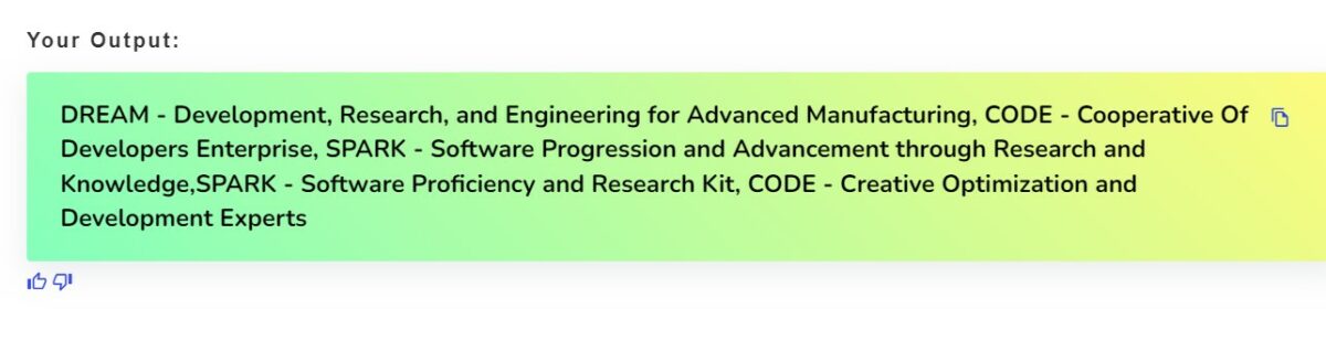 Free Acronym Generator - Writecream