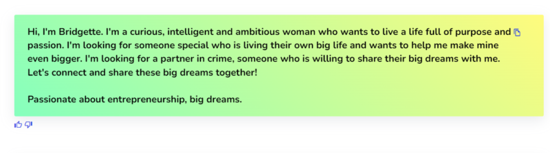 Free Dating Profile Bio Generator - Writecream