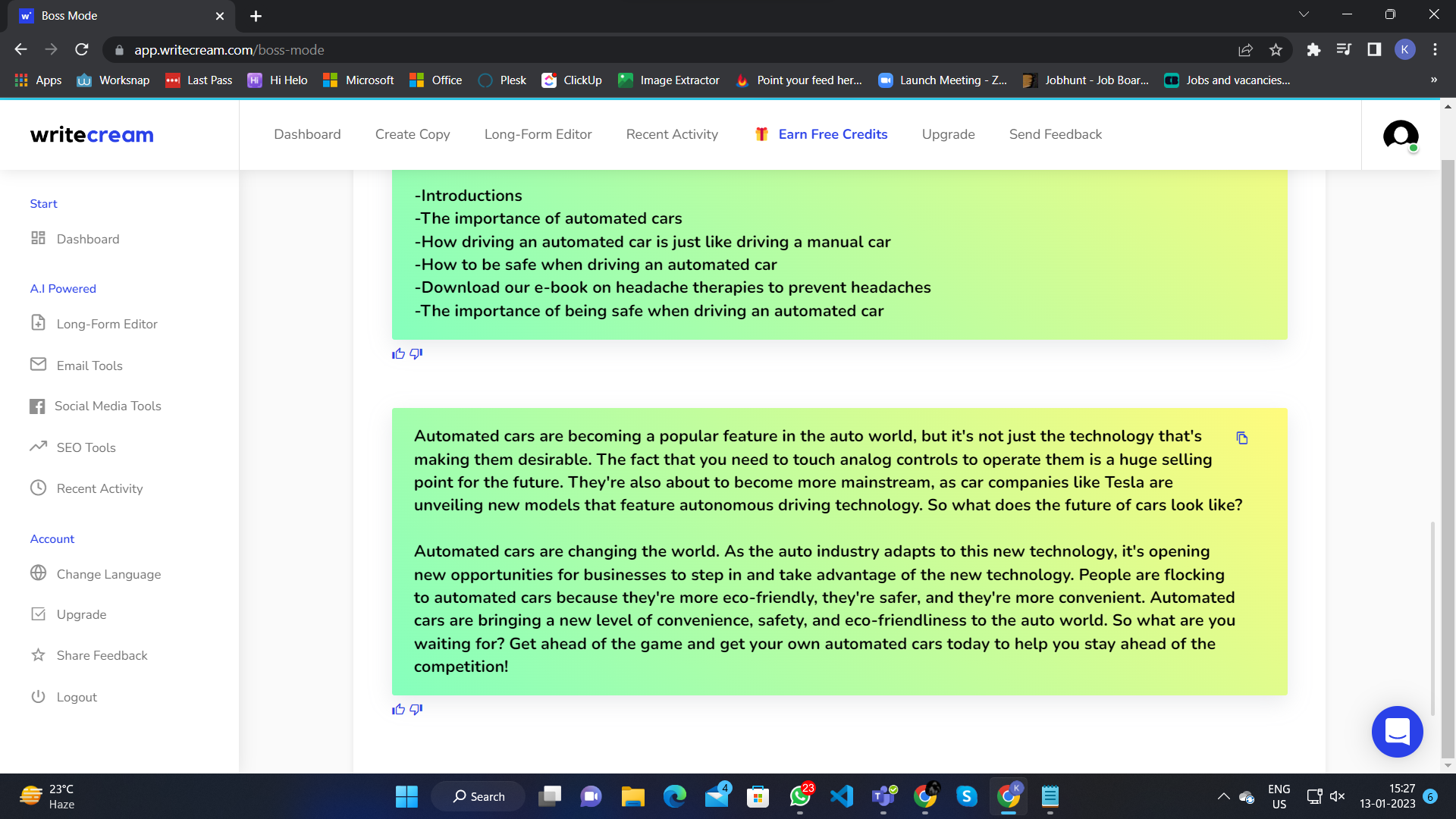 Free AI Script Generator Writecream