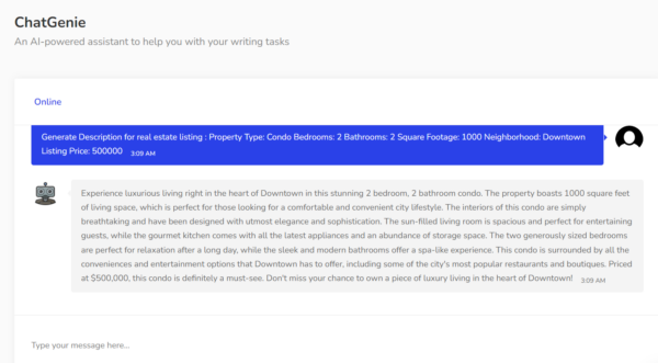 Free Real Estate Listing Description Generator tool