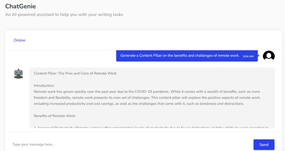 Free Content Pillar - Writecream