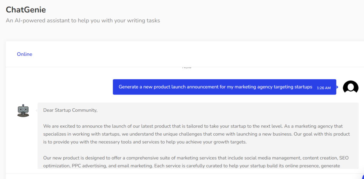 Free New Product Launch Announcement Generator - Writecream