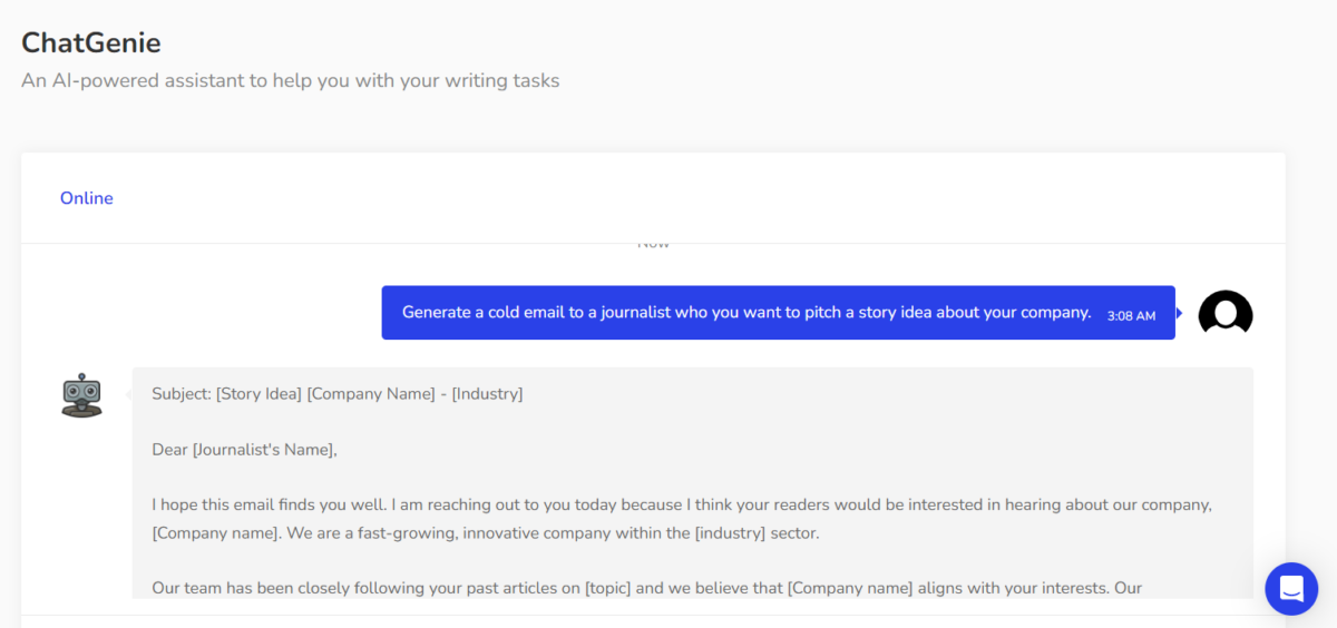 Free Personalized Cold Emails Generator - Writecream