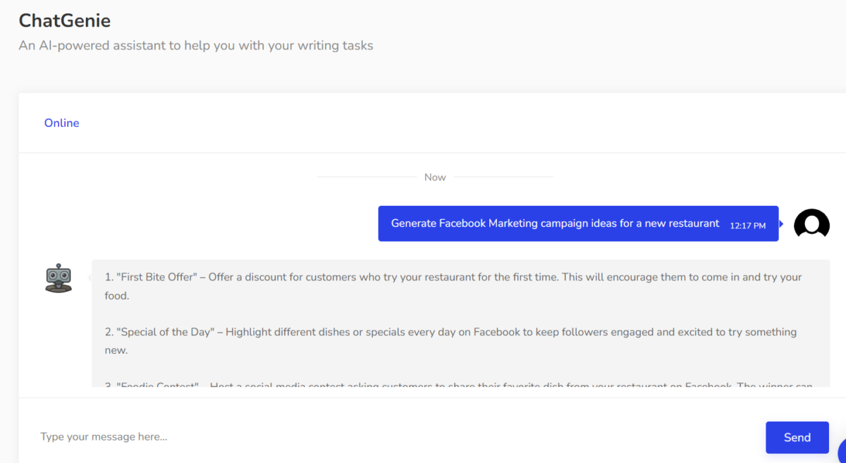 Free Facebook Marketing - Writecream