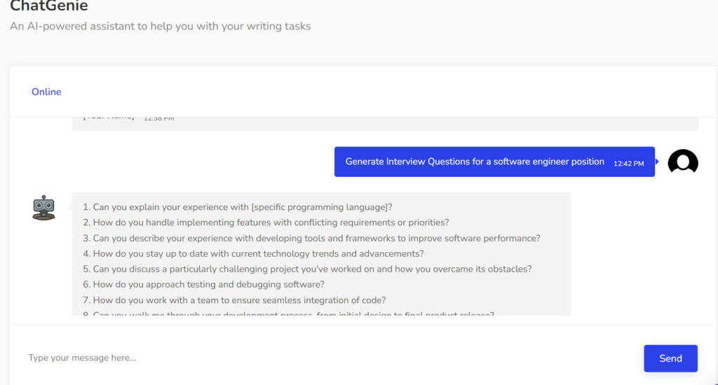 Free Generate Interview Questions - Writecream