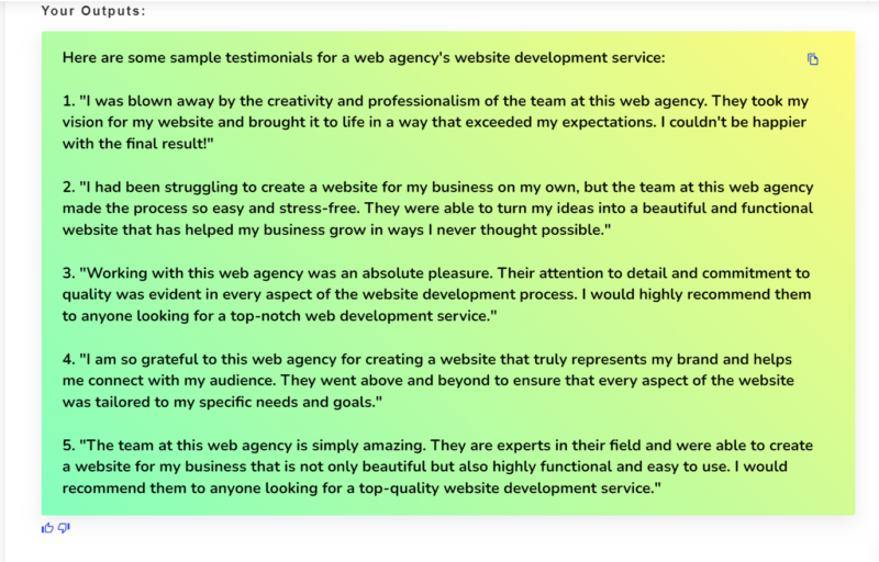 Free Testimonial Generator - Writecream